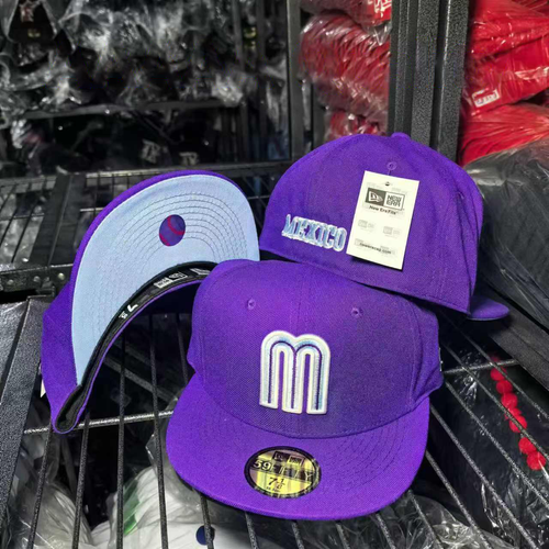 Men's New Gorra Mexico Iconic M 59fifty Cerrada Morada | eBay