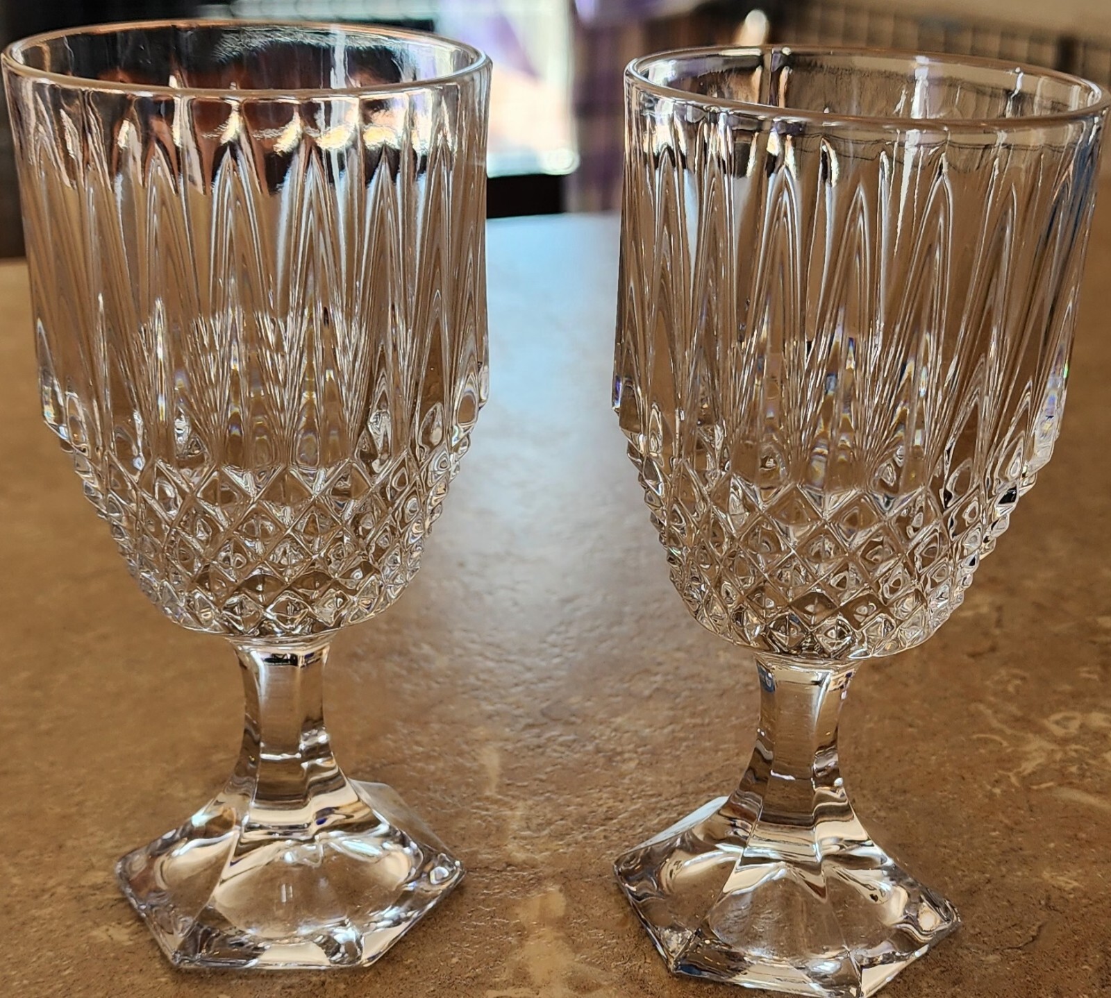 Set Of 2 Vintage Fostoria Stratton Crystal Wine Glasses | eBay