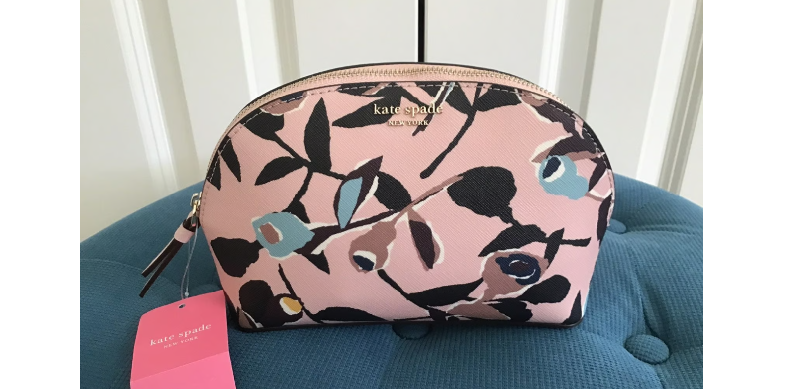 Kate Spade Paper Rose Pink Medium Dome Cosmetic Bag | eBay