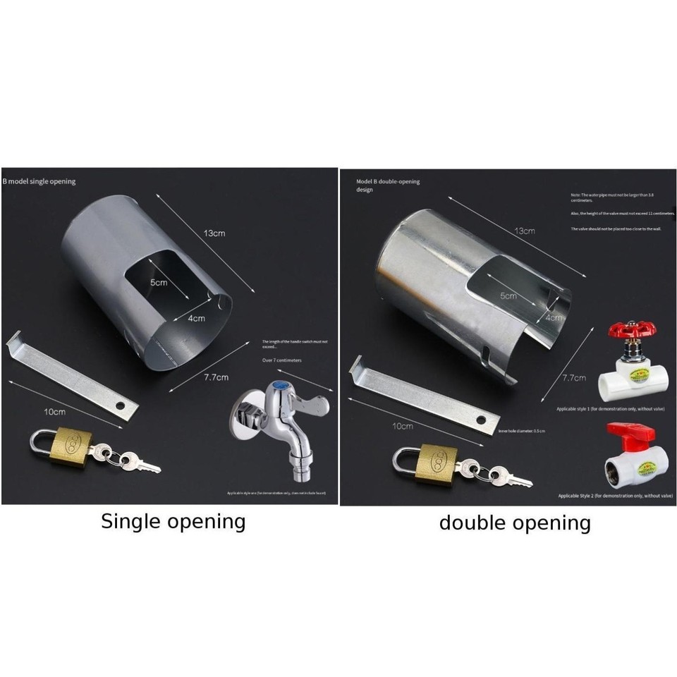 Galvanized Steel Faucet Lock Cover Secure Outdoor Garden Tap Against ...