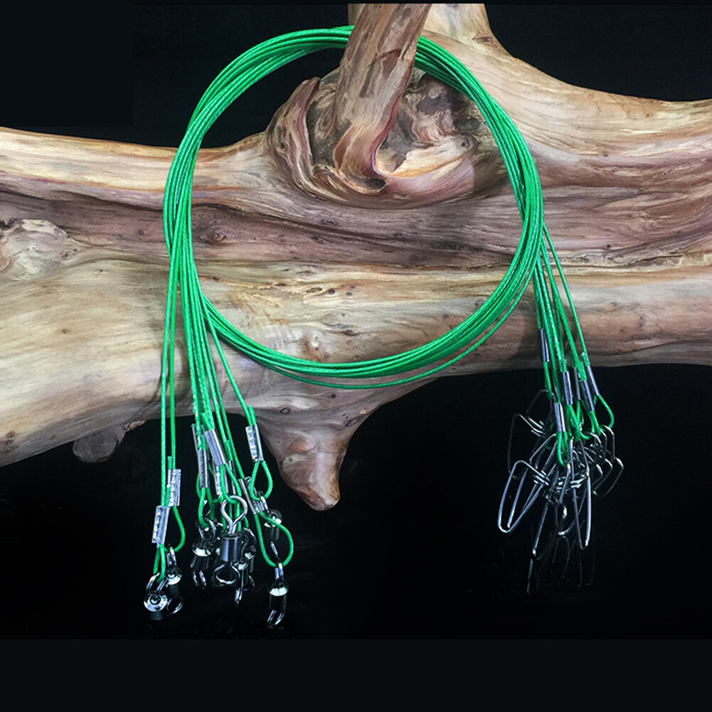 20pcs Anti-bite Fishing Line Lure Trace Rope Wire Leash Swivel (Green ...