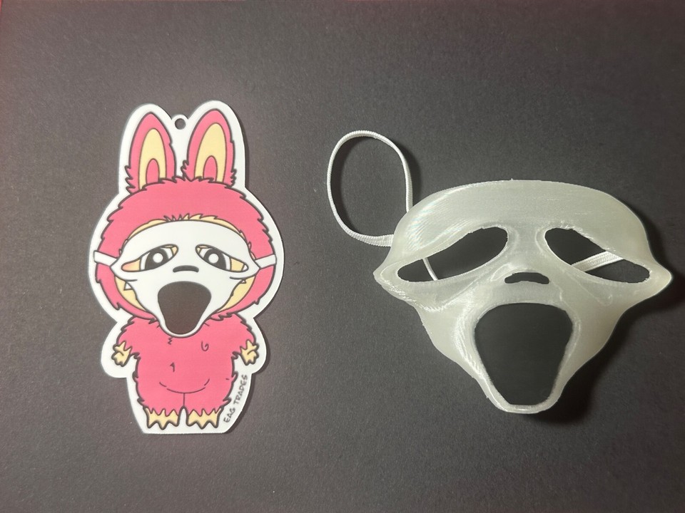3D Printed Ghostface Mask for Labubu - Glows in the dark! | eBay