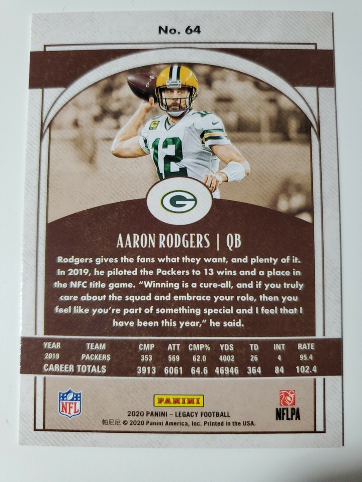2020 Legacy Aaron Rodgers card #64 | eBay