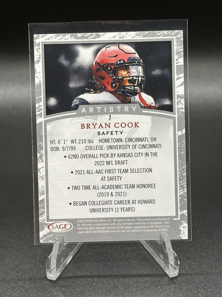 2022 Sage Artistry #7 Bryan Cook | eBay