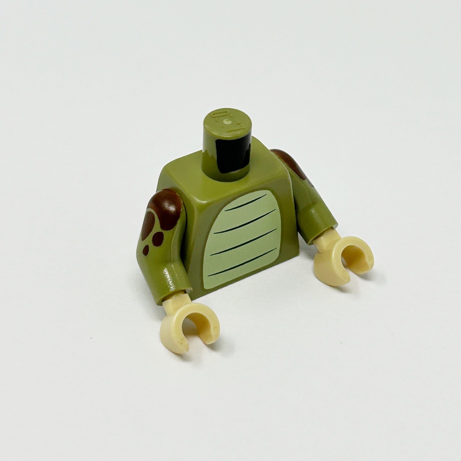 LEGO Minifigure Dinosaur Torso Yellowish Stomach Green Stripes Brown ...