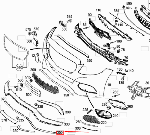 Mercedes-Benz C W205 Stoßstange vorne rechts Zierleiste A2058859002 NEU ...