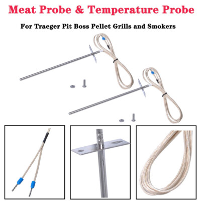 2 Set RTD Temperature Probe Sensor For Traeger Wood Pellet Grills BBQ ...