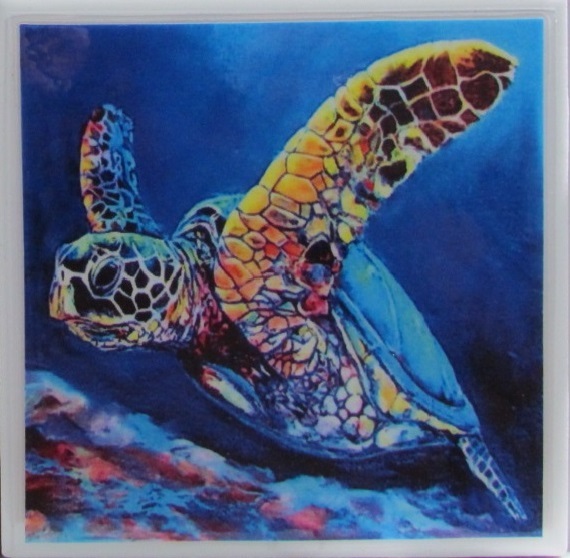 Handmade Natural Stone Ceramic Tile Marble Drink Coasters -Set of 4 ...