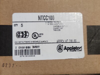 !NEW! Appleton NTCC-100 1" Rigid Conduit Coupling (Box of 5) | eBay