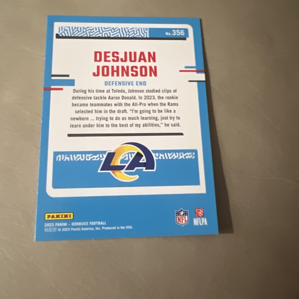 2023 Panini Donruss Desjuan Johnson Los Angeles Rams Rated Rookie ...