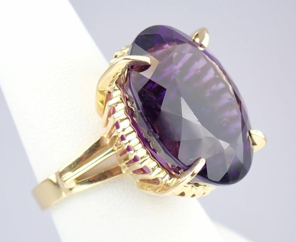 WOW! Vintage Brazilian H. STERN 18K Gold 28.3cts Amethyst Cocktail Ring ...