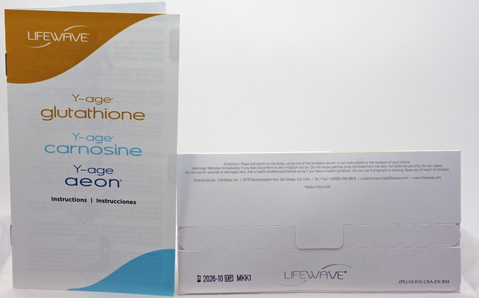 LifeWave Y-age Glutathione Phototherapy Patches, 30 Patches - Exp 08/ ...