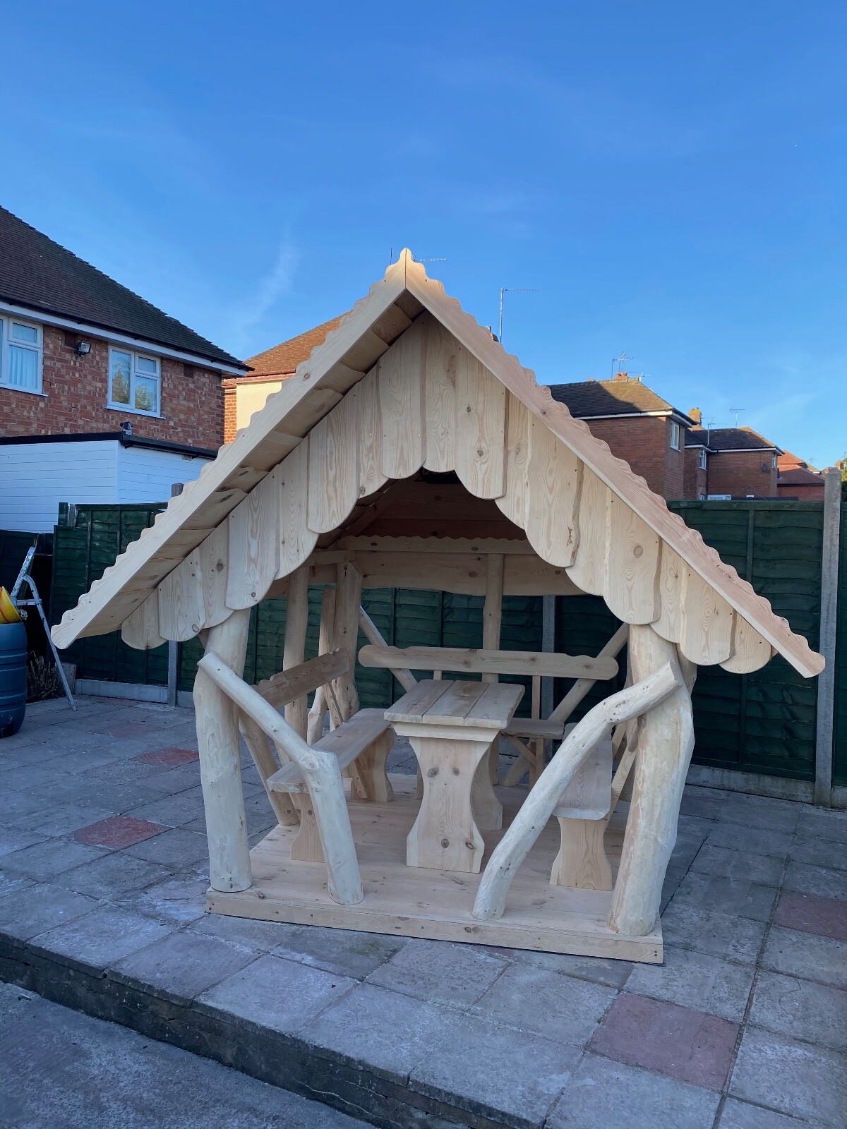 Log Gazebo,Bespoke,Tree Trunk,Hot Tub Shelter,Handmade Pavilion,Wooden ...