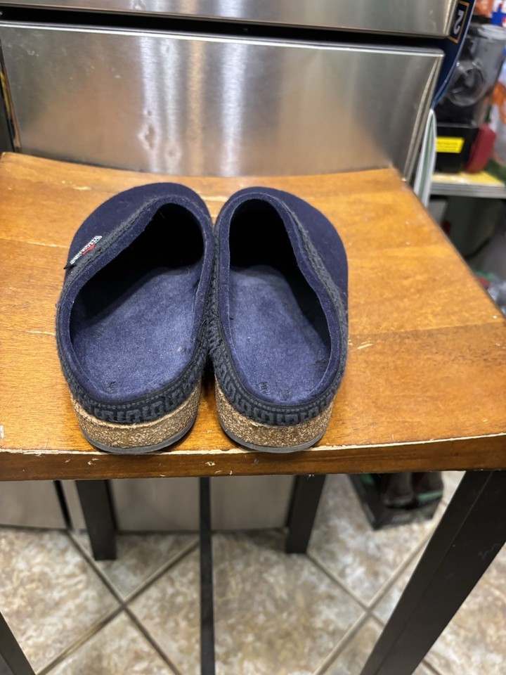 Stegmann Womens Slippers Navy Blue Merino Wool Slip On Comfort Clogs ...