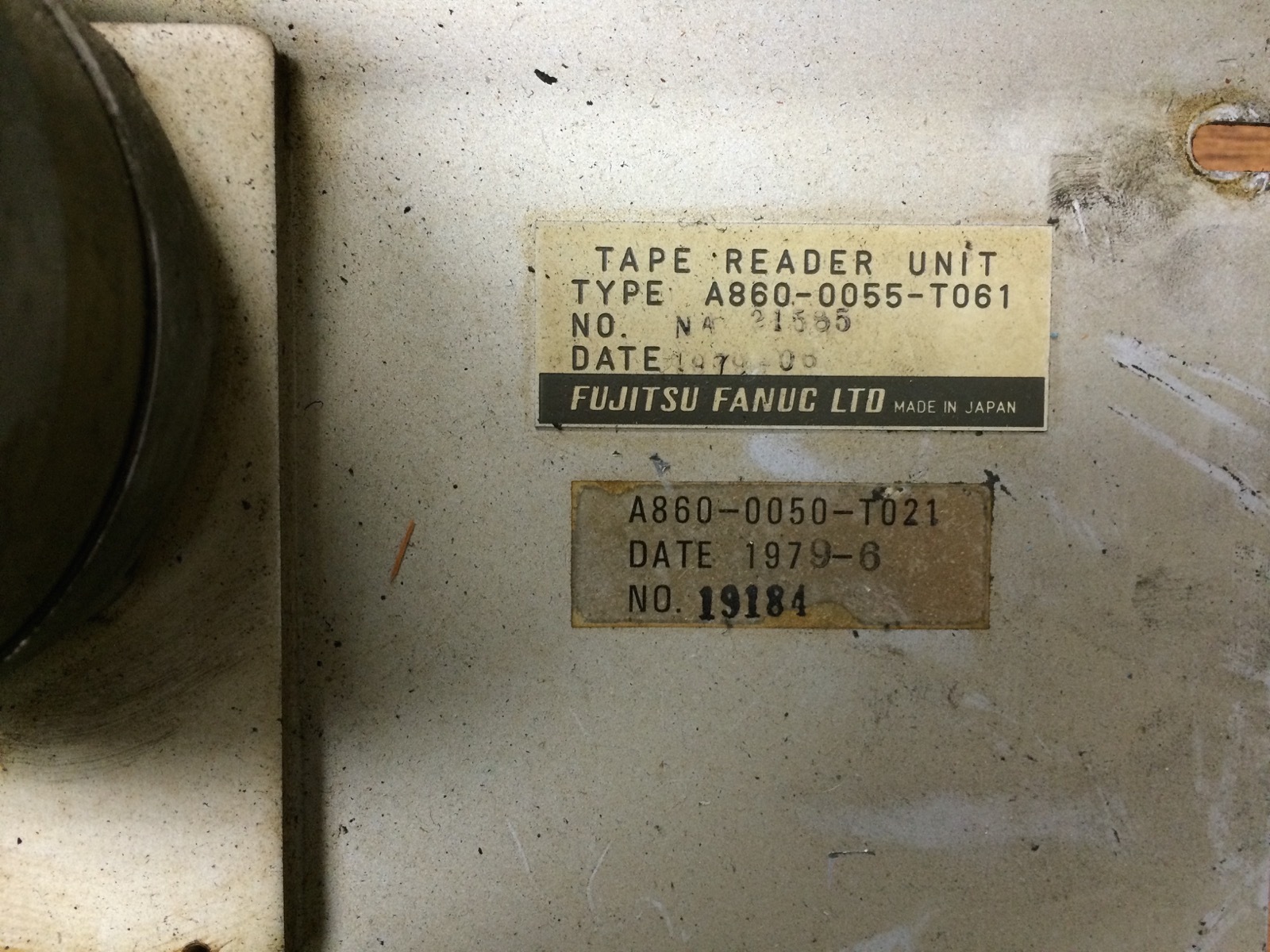 FANUC CNC Tape Reader Unit A860-0055-T061, FUJITSU FANUC LTD, Made in ...