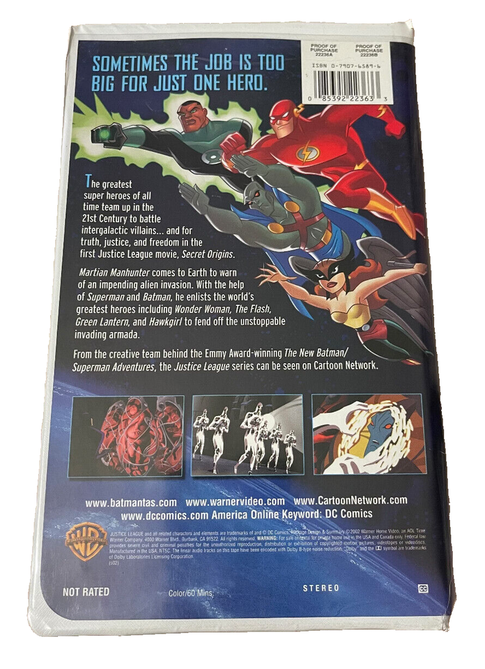 Justice League Secret Origins First Movie 2002 VHS Vintage TESTED ...