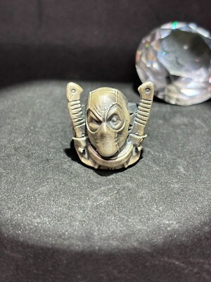 925 Antiqued Sterling Silver Men's Deadpool Biker Ring New Inspired ...