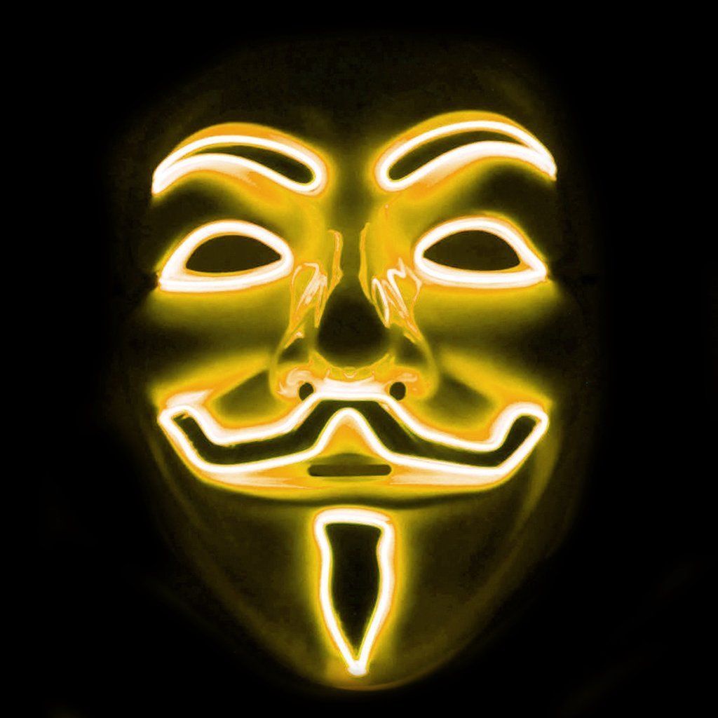 Light Up Anonymous mask Guy LED Halloween Cosplay Vendetta Hacker ...