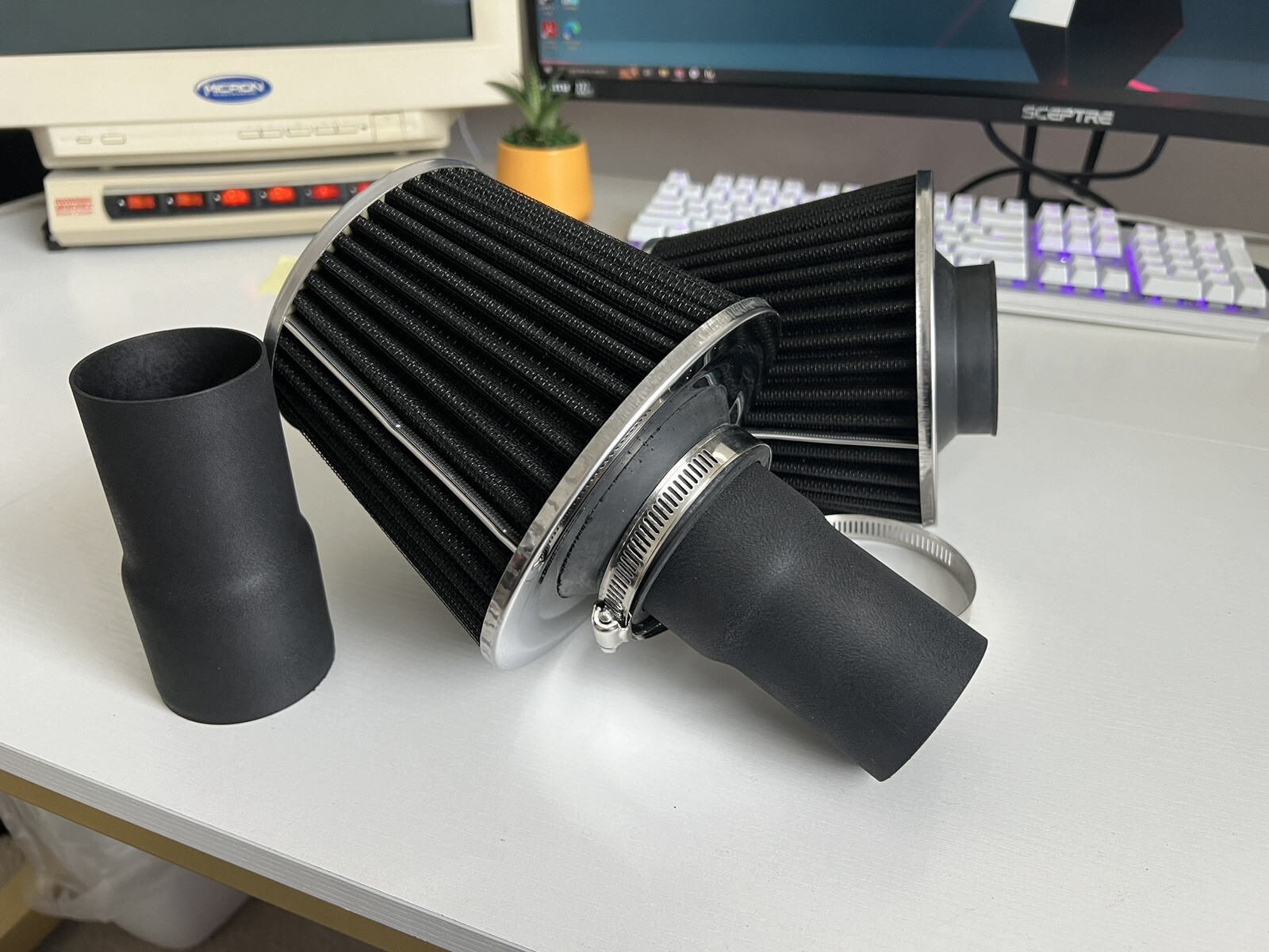 N54 Dual Cone Filter Air Intake Kit for BMW 135i 335i 535i Z4 3.0L Twin ...