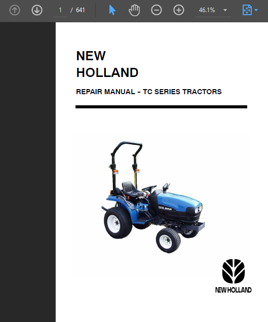 NEW HOLLAND TC33 TRACTOR MANUAL SERVICE REPAIR SHOP PDF USB | eBay