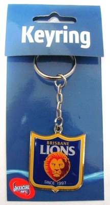 88128 AFL BRISBANE LIONS SHIELD LOGO KEYRING KEY RING | eBay