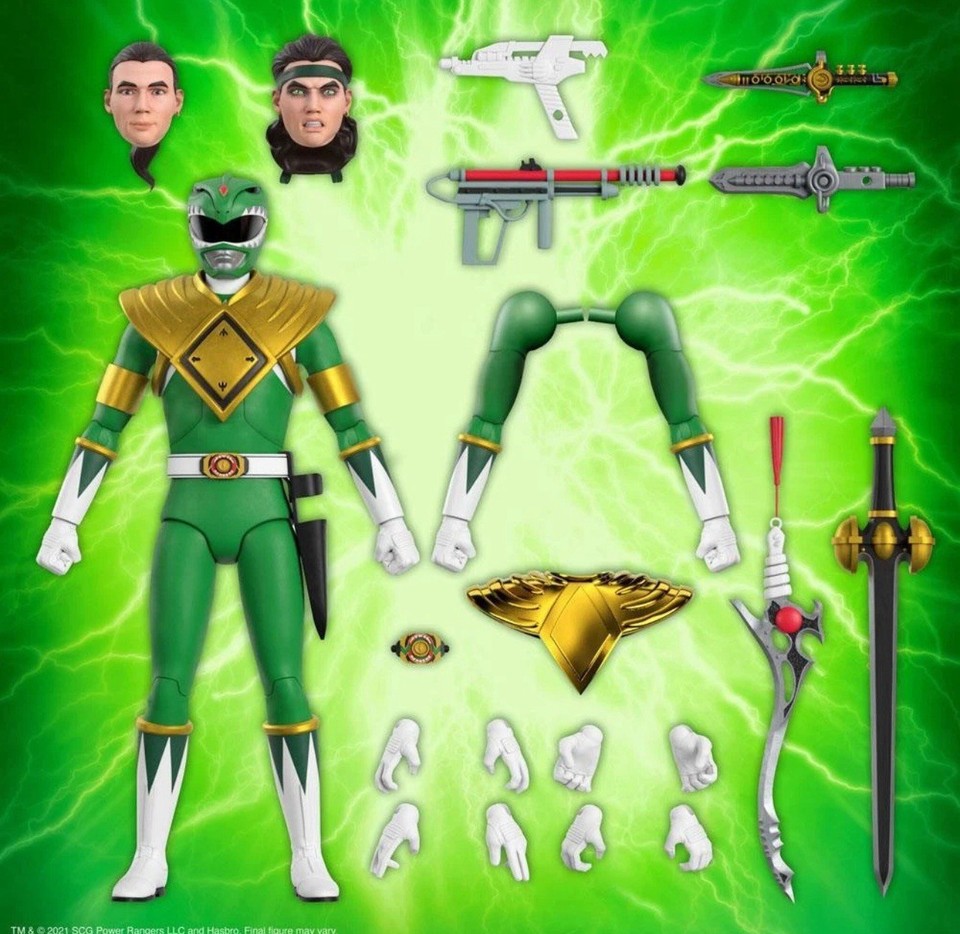 Power Rangers MMPR Super7 Wave 1 Ultimate GREEN Ranger Figure Mighty ...