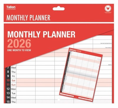 2026 5 Column Calendar Month To View Home Office A3 Family Planner ...