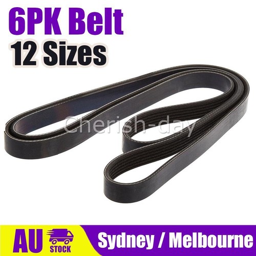 12-Sizes 6PK Multi Ribbed Rubber Serpentine Timing Accessory Drive belt ...