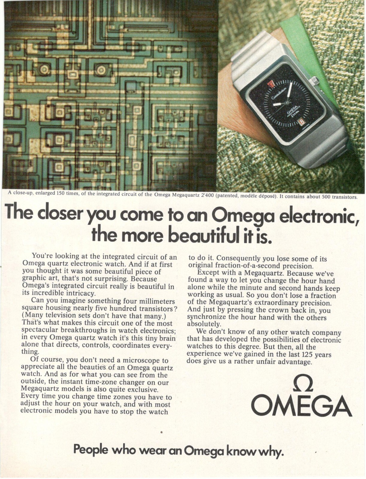 Omega Megaquartz Electronic Publicité 1 Page D'Origine 1975 Montre | eBay