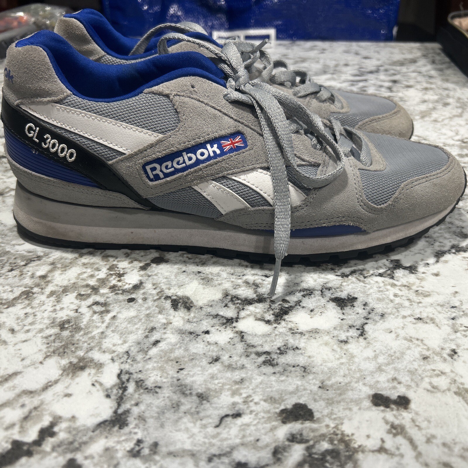 Reebok GL 3000 OG Retro Grey White Blue Shoes Sneaker… - Gem