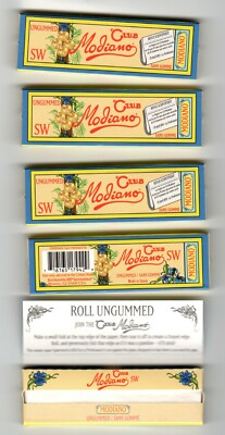 5X CLUB MODIANO ROLLING PAPERS SINGLE WIDE UNGUMMED 50 LEAVES PER PACK ...