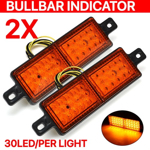 Pair 30 LED Sealed ARB Front Indicator Park Lights Bullbar Marker Lamp ...