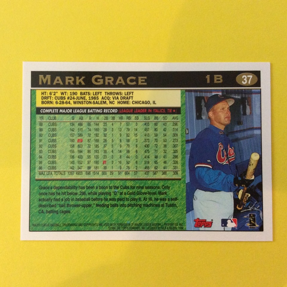 1997 Topps #37 Mark Grace Chicago Cubs | eBay
