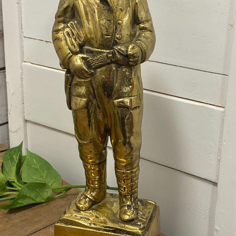 The Cockpit Brass Aviator Pilot w Gun Holster Statue Aviation Sculpture ...