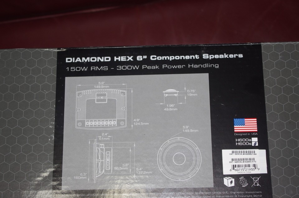 diamond audio Hex series speakers H600s 150w RMS | eBay