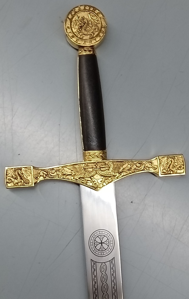 NOB 45" King Arthur Excalibur Sword Replica Medieval Sword with Display ...