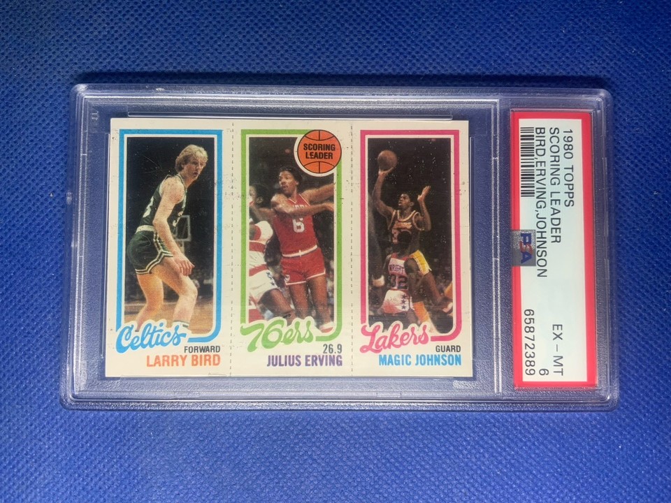 1980 Topps Basketball Larry Bird Magic Johnson Rookie Card Graded PSA 6 ...