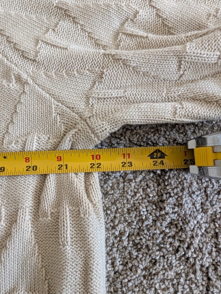 Lands End sweater drifter holiday tree pine cream ivory womens plus 1X ...