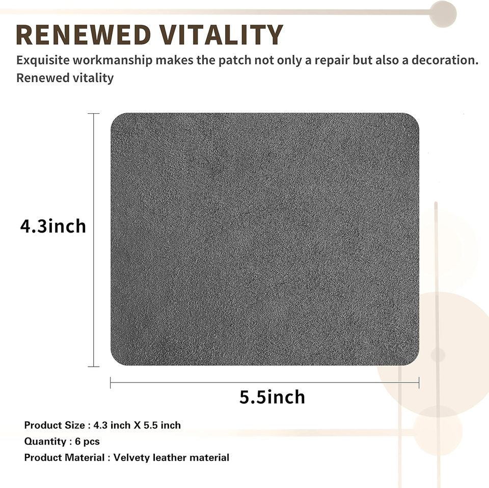 Azobur Sofa Fabric Repair Patch, 6 Piece Microfiber Patches, Self ...