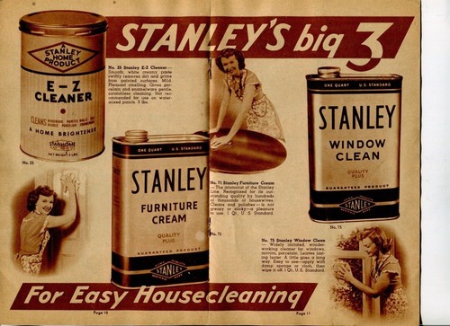 Vintage Advertising Booklet STANLEY HOME PRODUCTS 1950 cleaners brushes ...