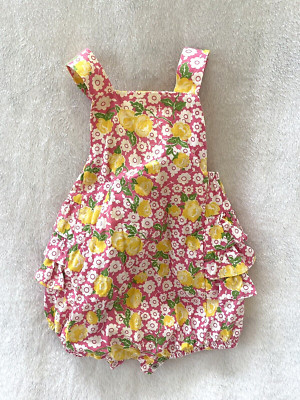 Ricrac & Ruffles 3/6M Bubble Romper Pink Flowers | eBay
