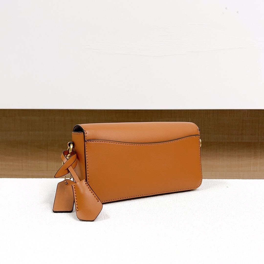 COACH Studio Baguette Shoulder Crossbody Bag Leather Camel CE331 outlet ...