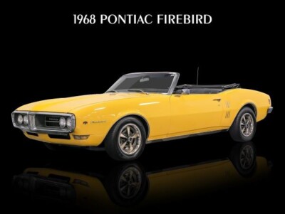 1968 Pontiac Firebird Yellow Convertible NEW Metal Sign: 12x16" Free ...