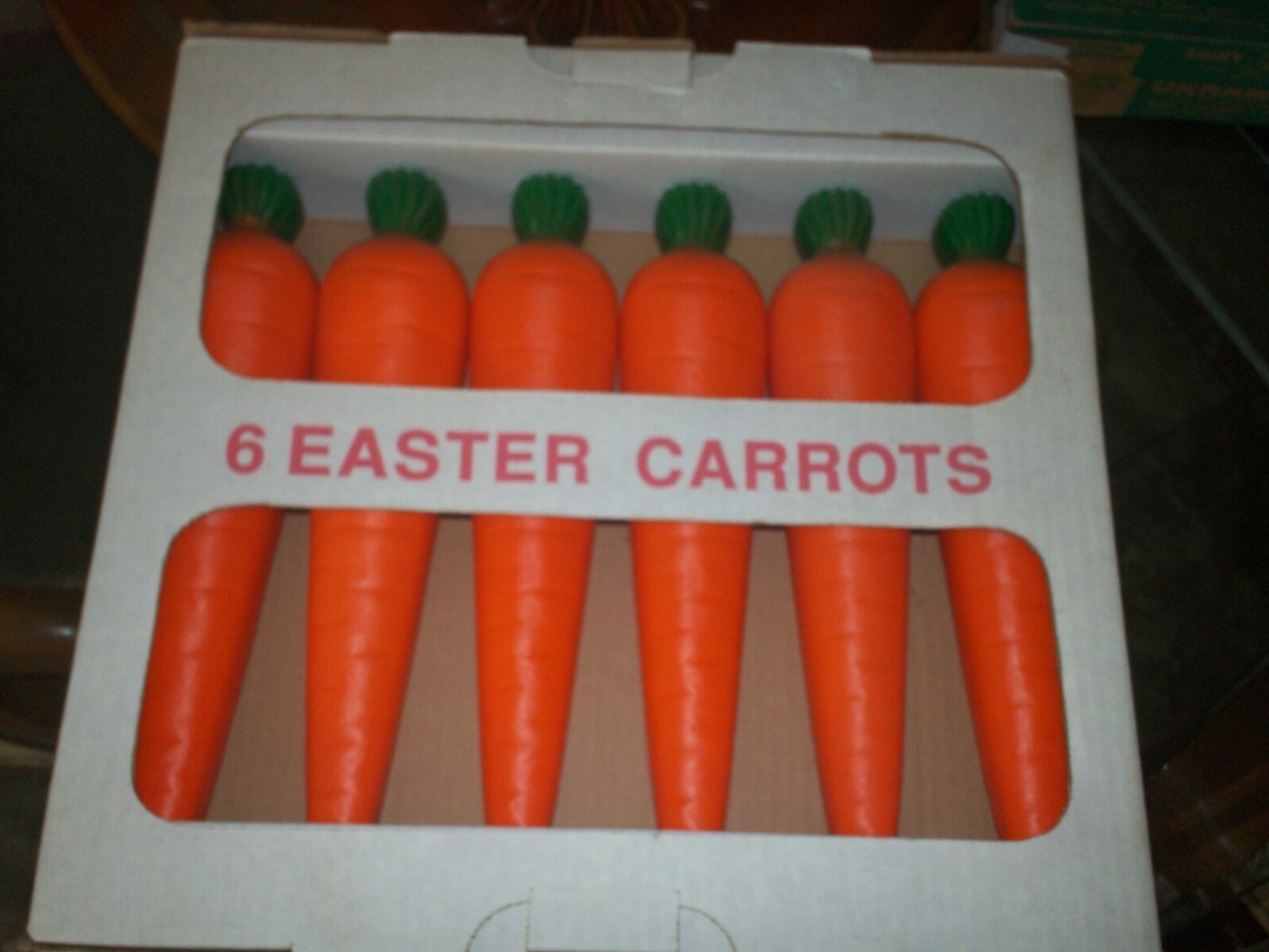 VINTAGE BLOW MOLD 6 EASTER CARROTS 12" LONG UNION PRODUCTS 6964 CARROT ...