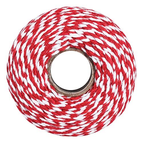 Red and White Twine, 656 Feet 2Mm Cotton Bakers Twine String for Gift ...