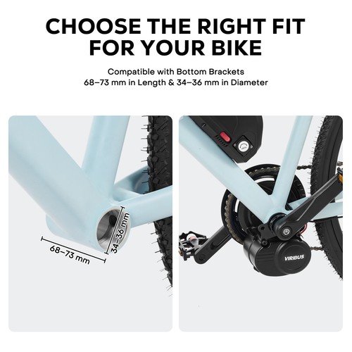 36V 250W Mid Drive Motor eBike Conversion Kit for 68-73mm Bottom ...