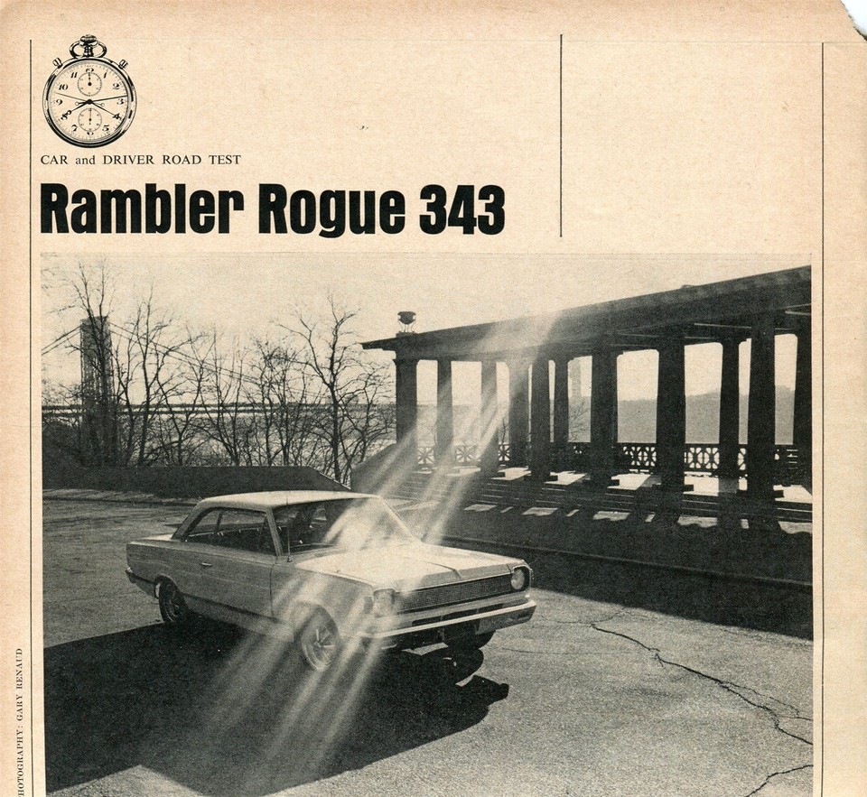 1967 RAMBLER AMERICAN ROGUE 343 V8 ROAD TEST AMC | eBay