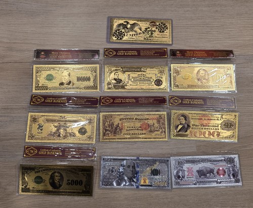 Gold And Silver Banknotes (8x .999 Gold Notes & 2x .999 Silver Notes ...