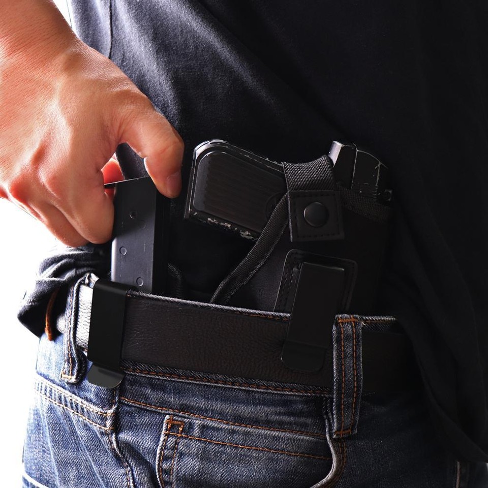 Universal IWB Belt Handgun Holster with Extra Magazine Pouch for ...