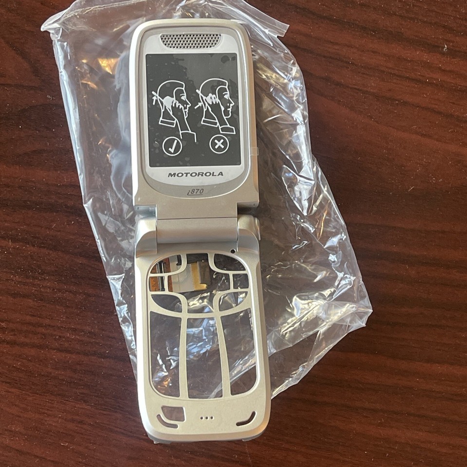 Motorola i870 (Nextel) iDen OEM Flip | Silver | Single SIM | MicroSD ...